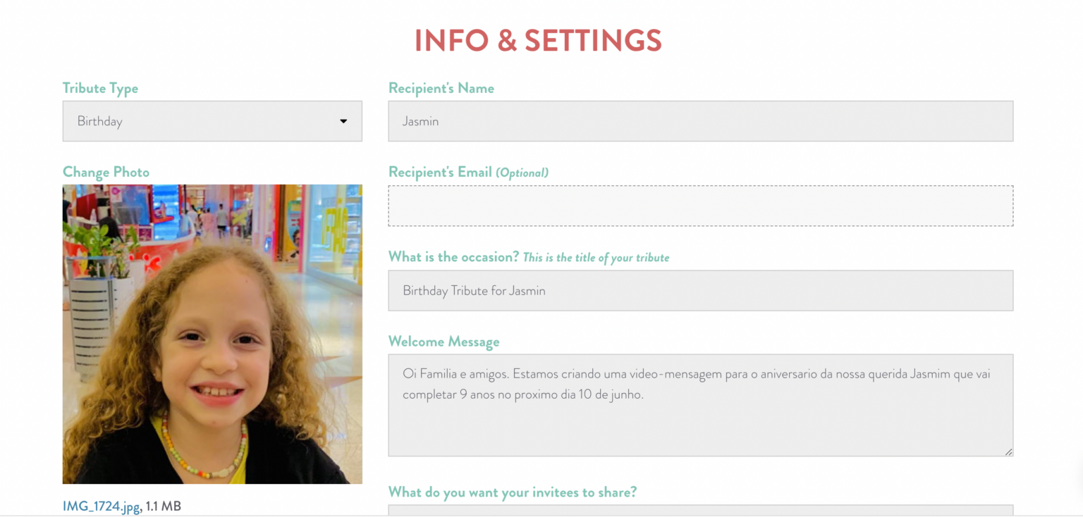 How Can I Edit the Tribute's Information After Starting It? - Tribute ...